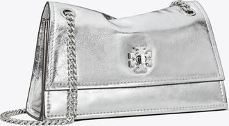 Tory Burch Damen Mini Kira Schultertasche in Metallic mit Drehverschluss