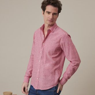 Bexley Silbert - Chemise homme chambray rouge