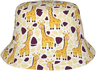Generic Anti-UV Seau Chapeau Motif Girafe Mignon Chapeaux de Soleil de Plage Funky Bobs Homme pour Vacances Été Camping