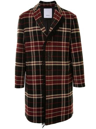 Ports V manteau droit &agrave; carreaux - Multicolore