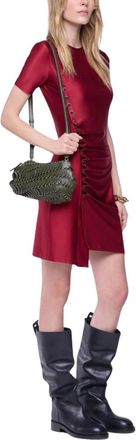 Paco Rabanne Femme, Robes, Rouge, Taille: 38 FR Mini-robe drap&eacute;e en jersey