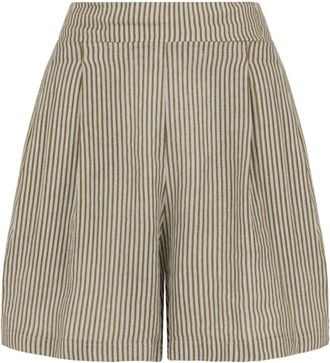 Bomboogie Femme, Shorts, Beige, Taille: 42 FR Short ray&eacute; en lin coupe ample