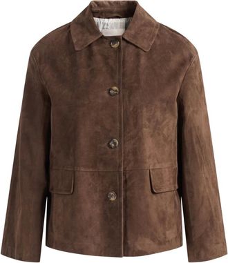 Max Mara Femme, Vestes, Brun, Taille: 38 FR Veste en daim Smmcharme