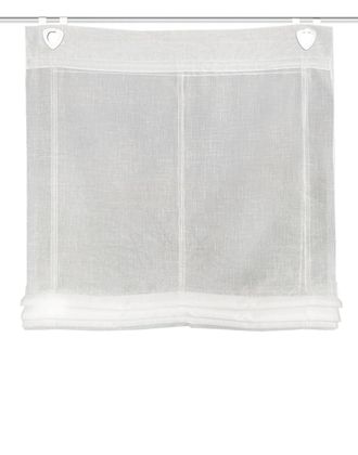 Home Wohnideen Raffrollo Casper Leinenstruktur, mit Ösen, inkl. Fensterhaken aus Metall, Farbe:weiß, Größe:130 x 110 cm, Anzahl:1x