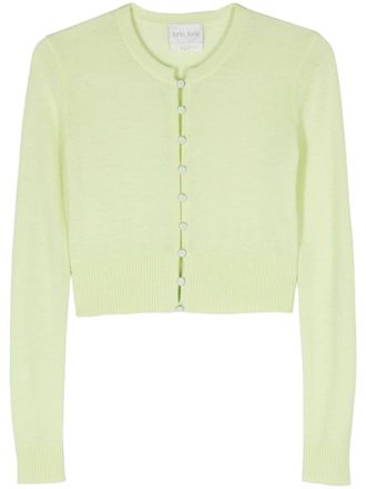 Forte_Forte cardigan en coton à encolure ronde - Vert