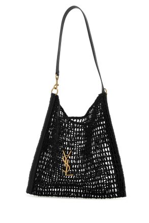 Saint Laurent Mens Black Raffia Shopping Bag Neronero Borse A Mano