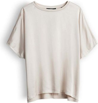 someday Kurzarmshirt Oversized Jerseyshirt im Materialmix &Uuml;berschnittene Schultern f&uuml;r klare Silhouette