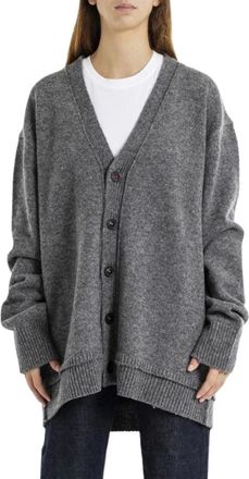 Maison Margiela Femme, Pulls, Gris, Taille: 42 FR Grey wool cardigan
