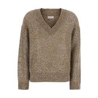 Brunello Cucinelli Damen, Strickwaren, Beige, MGr&ouml;&szlig;e