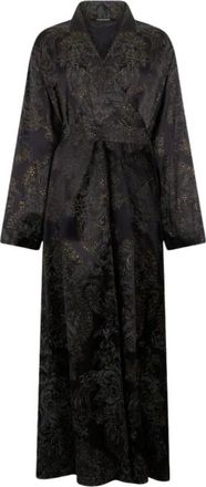 Roberto Cavalli Femme, Robes, Noir, Taille: 42 FR Robe Kimono en Soie Ornementale