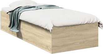 vidaXL Cadre de lit ch&ecirc;ne sonoma 90x190 cm bois ding&eacute;nierie