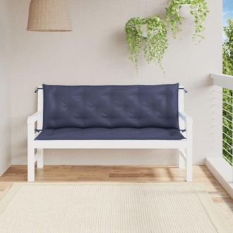 vidaXL Coussins de banc de jardin lot de 2 bleu marine 150x50x7 cm - Vidaxl