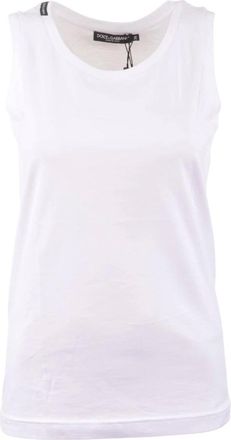 Dolce & Gabbana Femme, Tops, Blanc, Taille: 40 FR T-shirt sans manches