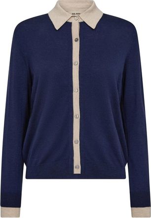 Mos Mosh MOS Mosh, Femme, Pulls, Bleu, Taille: 44 FR MMAlmine Knit Cardigan