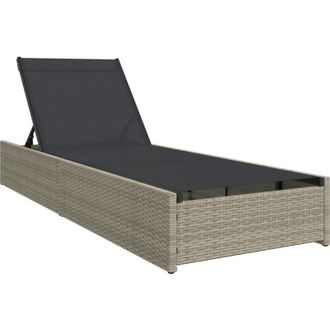 vidaXL Vidaxl - Sonnenliege mit Kissen Beige 60 x 200 x 27cm Poly-Rattan