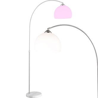 Globo Lighting LED Bogen Stehlampe h&ouml;henverstellbar App Farbwechsel Bogenleuchte wei&szlig; dimmbar Marmor, dimmbar Smart, RGB LED 8,5W 806Lm 2700-6500K