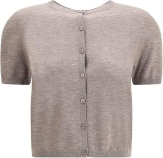 Lisa Yang Femme, Pulls, Beige, Taille: 38 FR Cardigan élégant à col en V