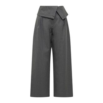J.W.Anderson Femme, Pantalons, Gris, Taille: 36 FR Fold-over Pantalons
