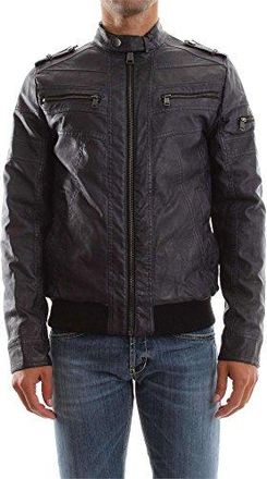 Guess 2TONES ECO Leather JKT-M63L33W7JY0 Blouson, Bleu (G720 Blue Navy/Bleu), L Homme