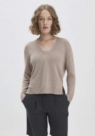 Hessnatur Strickpullover aus Bio-Baumwolle mit edlem Leinen (1-tlg)