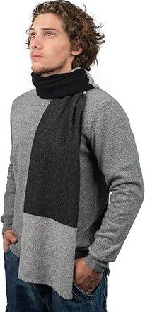 DALLE PIANE CASHMERE Echarpe 3 couleurs 100% cachemire - Made in Italy - Homme, Couleur: Noir/Gris/Anthracite, Taille unique