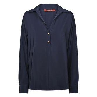 Max Mara Femme, Blouses et Chemises, Bleu, Taille: 38 FR Camicia