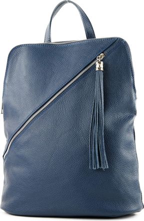 modamoda.de T161 Damen Leder Rucksack Handtasche handmade in Italy, Farbe:T161 Saphirblau