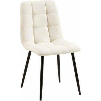 Clp Chaise moderne et &eacute;l&eacute;gante en tissu matelass&eacute; diff&eacute;rentes couleurs colore : Cr&egrave;me