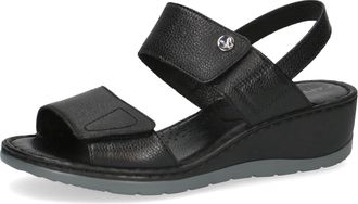 Caprice Damen Sandalen mit Absatz aus Leder Wedge, Schwarz (Black Nappa), 37 EU