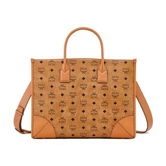 MCM Mcm, Femme, Sacs, Brun, Taille: ONE Size Visetos Monogram Tote Bag