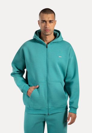 Smilodox Kapuzenstrickjacke Cedrik, Oversize Zip Hoodie, Kapuzenpullover mit Front-Zipper Langarm K&auml;ngurutasche Metallabel weiches Material Freizeit Alltag