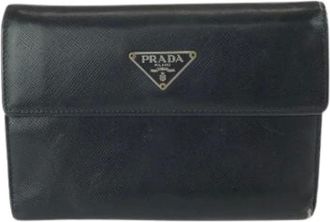 Prada Portefeuille en cuir Saffiano Pre-owned - Femme - Pre-owned - Noir - Taille: ONE Size