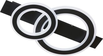 Fischer & Honsel Deckenleuchte, Circle | sandschwarz| L: 61 cm, B: 36 cm, A: 7,3 cm| mit Fernbedienung stufenlos dimmbar| Farbtemperatureinstellung| 1x LED 20 Watt 270