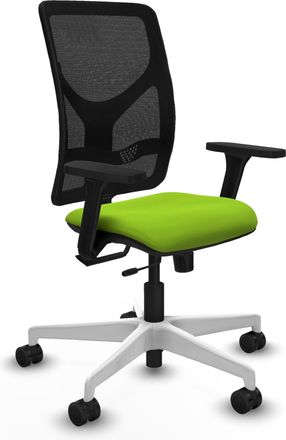 Piqueras y Crespo Computerstuhl mit Rollen mit 3D-Armen, h&ouml;henverstellbare Lendenwirbelst&uuml;tze, ausgestattet mit Syncro/Traslack und Schneideschaum, Schwarz / Pistazie