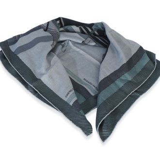 Herm&egrave;s Mens Ciel Chine Cheval A La Couverture Cashmere Silk Scarf 100 Blue Scarves-Wraps Scarves/wraps