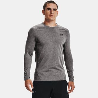 Under Armour ColdGear Fitted Oberteil mit Rundhalsausschnitt für Herren Charcoal Light Heather / Schwarz XXL