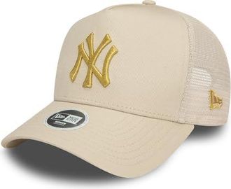 New Era Femme Trucker Cap - Metallic New York Yankees Beige