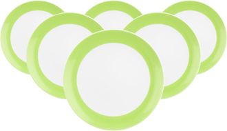 SELTMANN WEIDEN Liberty Pure Colors Lime Green Brotteller 6er Set, 17.5 cm, Kleine Beilagenteller mit farbigem Rand, Mix-&-Match-Geschirr, Sp&uuml;lmaschinen- und Mikrowel