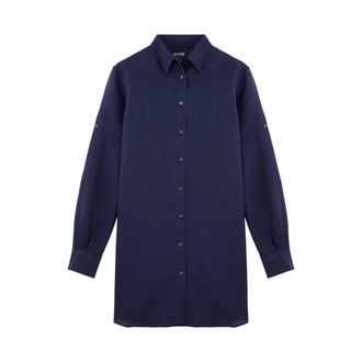 Vilebrequin Femme, Robes, Bleu, Taille: 36 FR Fragance Linen Shirt Dress