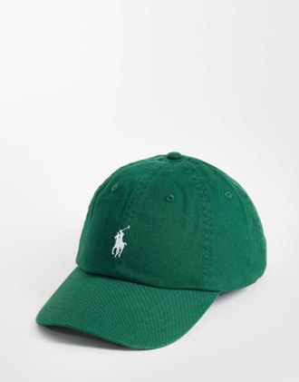 Polo Ralph Lauren Twill-Baseballkappe in Dunkelgr&uuml;n mit Markenlogo