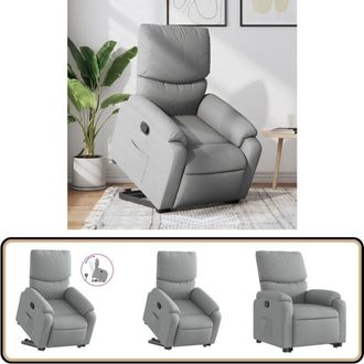 vidaXL Relaxsessel mit Aufstehhilfe Hellgrau Stoff - Relaxsessel - Elektrischer Liftstuhl - Aufstehhilfe - Bequeme Sessel - Wohnzimmersessel