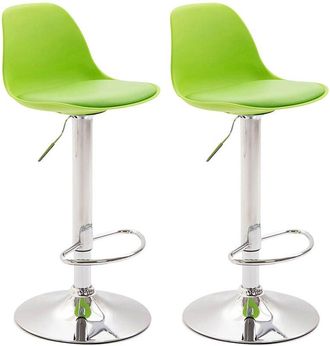Clp 2er Set Barhocker Kiel Kunststoff chrom gr&uuml;n