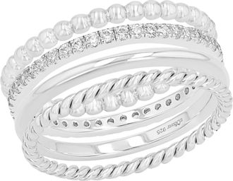 s.Oliver Damen-Ring-Set 925 Silber rhodiniert Zirkonia weiß Gr. 58 (18.5) - 2015043