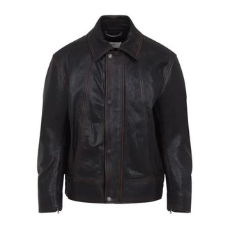 Golden Goose Homme, Vestes, Noir, Taille: M Blouson aviateur Prince en cuir nappa