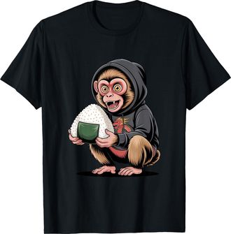 Shinkai Frecher AFFE mit Onigiri Japan Streetwear T-Shirt