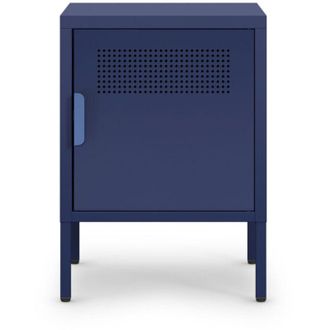 DRAWER Table de chevet 1 porte en m&eacute;tal L40cm - Bleu - Adel
