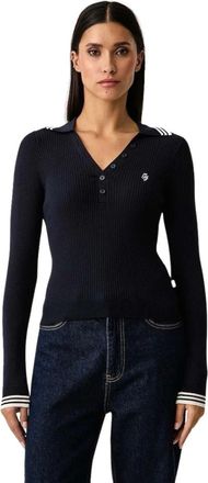 Guess Polo &agrave; manches longues - Femme - Tops - Bleu - Taille: 38 FR