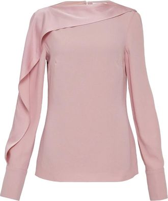 Erdem haut drapé à manches longues - Rose