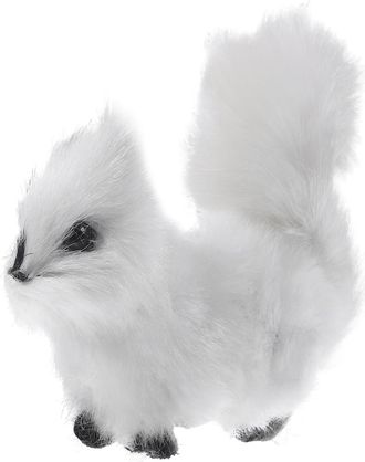 Valiclud Pl&uuml;sch Eichh&ouml;rnchen Figur Klein Wei&szlig; Lebensechte Ebene Dekoration Pelzige Kleiner Eichh&ouml;rnchen Statue Weihnachtsbaumschmuck und Heimdekoration