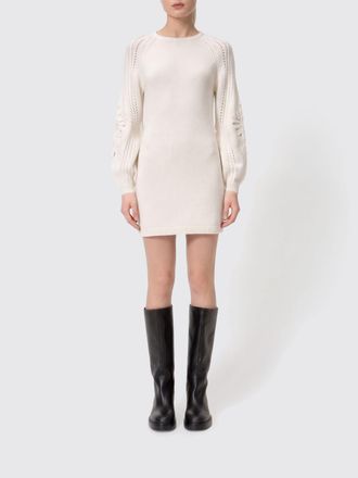 Twinset Mini-robe en maille coupe slim en m&eacute;lange de laine avec d&eacute;tails floraux